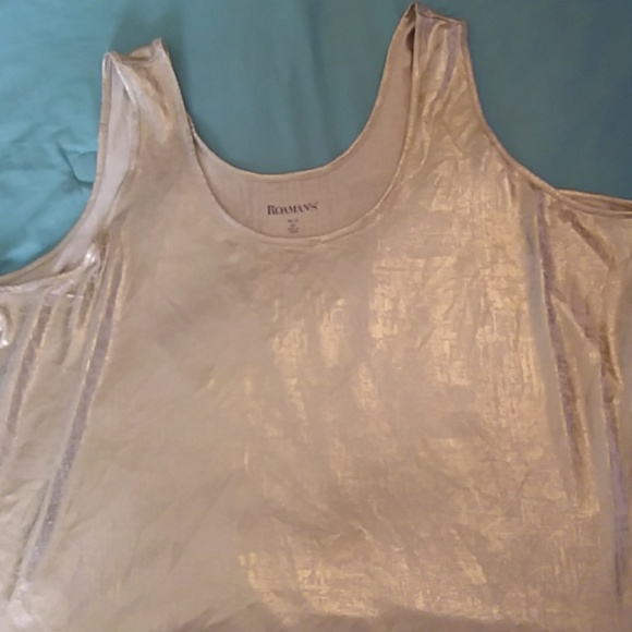 Roaman's | Tops | Metallic Gold Tank Top | Poshmark